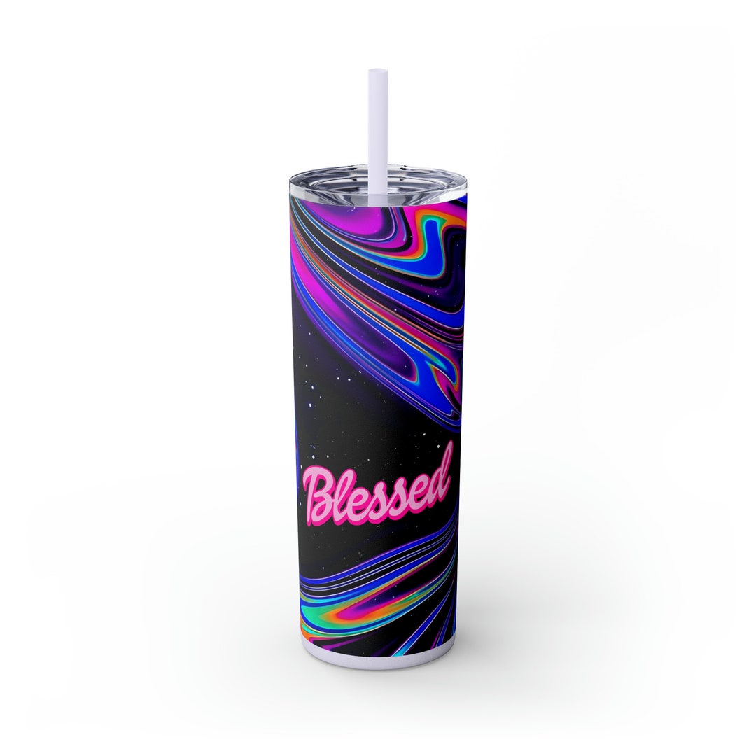 Blessed Purple Space 20oz Skinny Tumbler: Catholic Christian Cup - Etsy