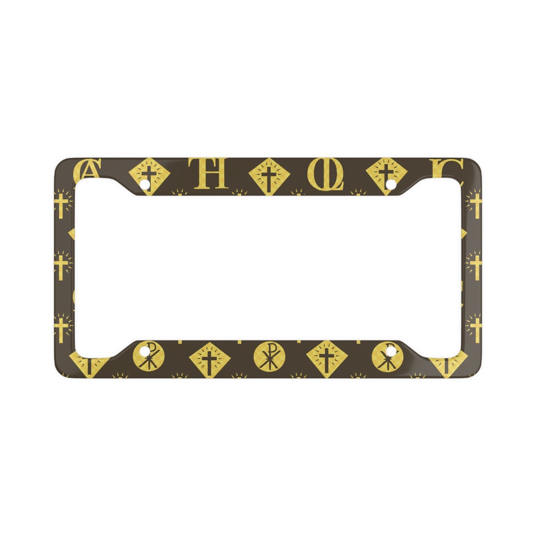 Catholic Symbols SR License Plate Frame, Religious Orthodox Catholic ...