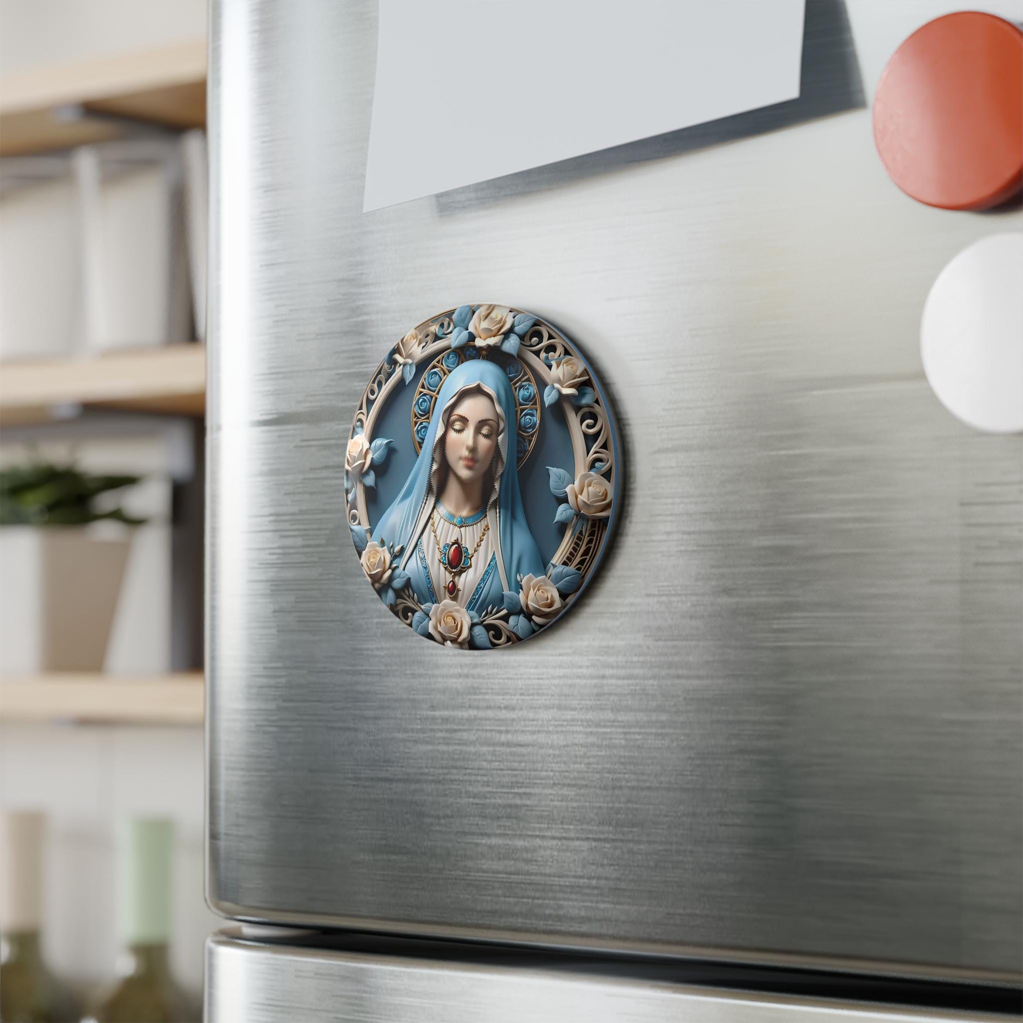 Beautiful Blessed Virgin Mary, SR Catholic Christian Religious Button ...