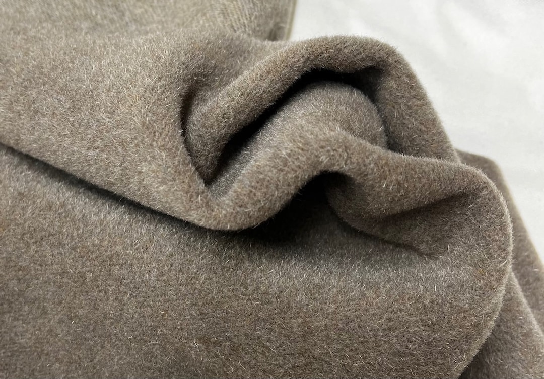 90% Real Wool (coating) Italian Fabric - Heather Taupe Color, Used for ...