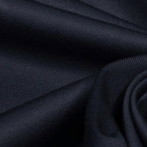 Real Wool (cavalry Twill) Suiting Fabric Navy Blue Color Wool Washable ...
