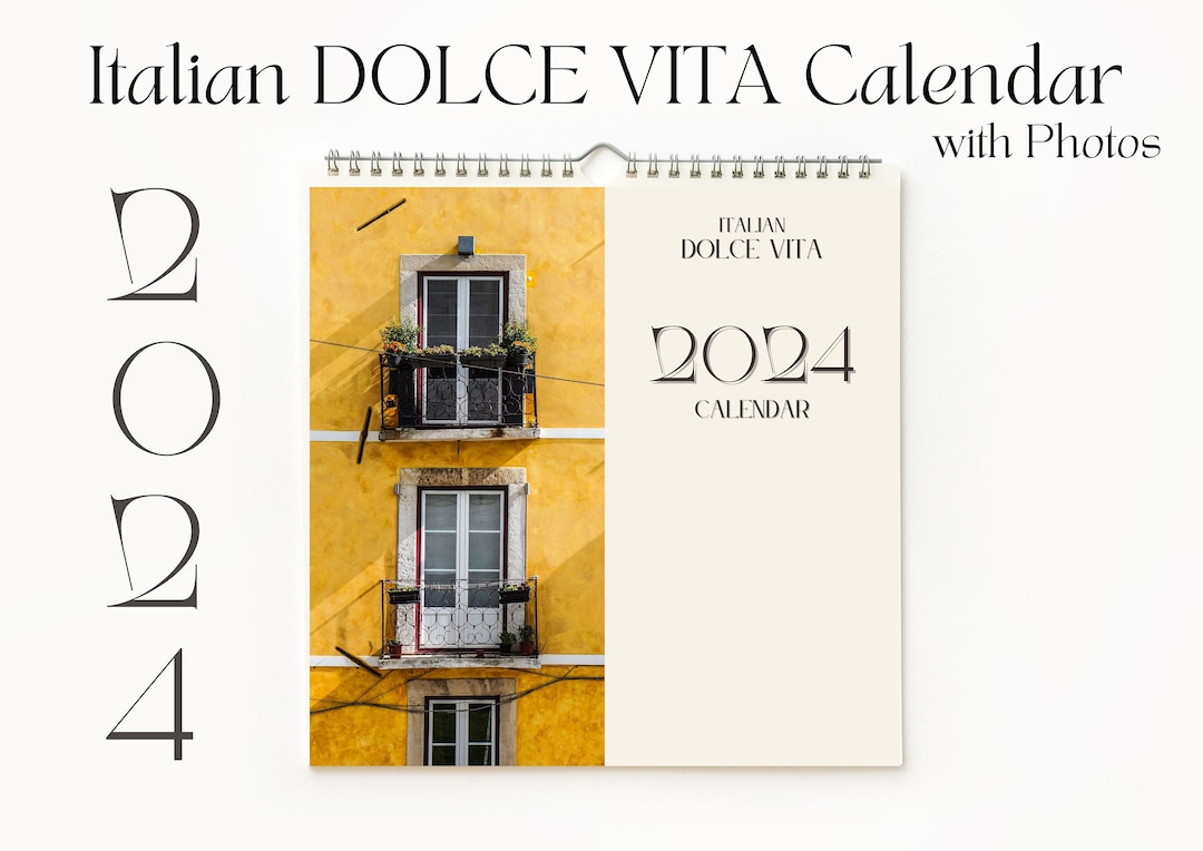 Italian Calendar 2024, Printable Square Calendar With Pictures Taken in ...
