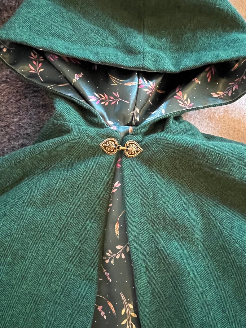 Handmade Forest Green Cape - Kids Size Small, Herringbone Brushed ...