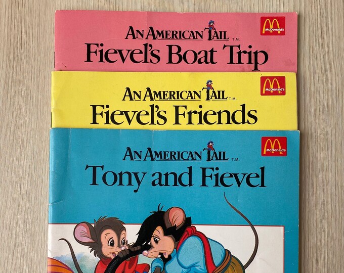 1986 Vintage Book Set an American Tail Mcdonalds Collectible Fievel ...