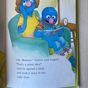 1985 Vintage Sesame Street Book Grover Learns to Read, Written by Dan ...