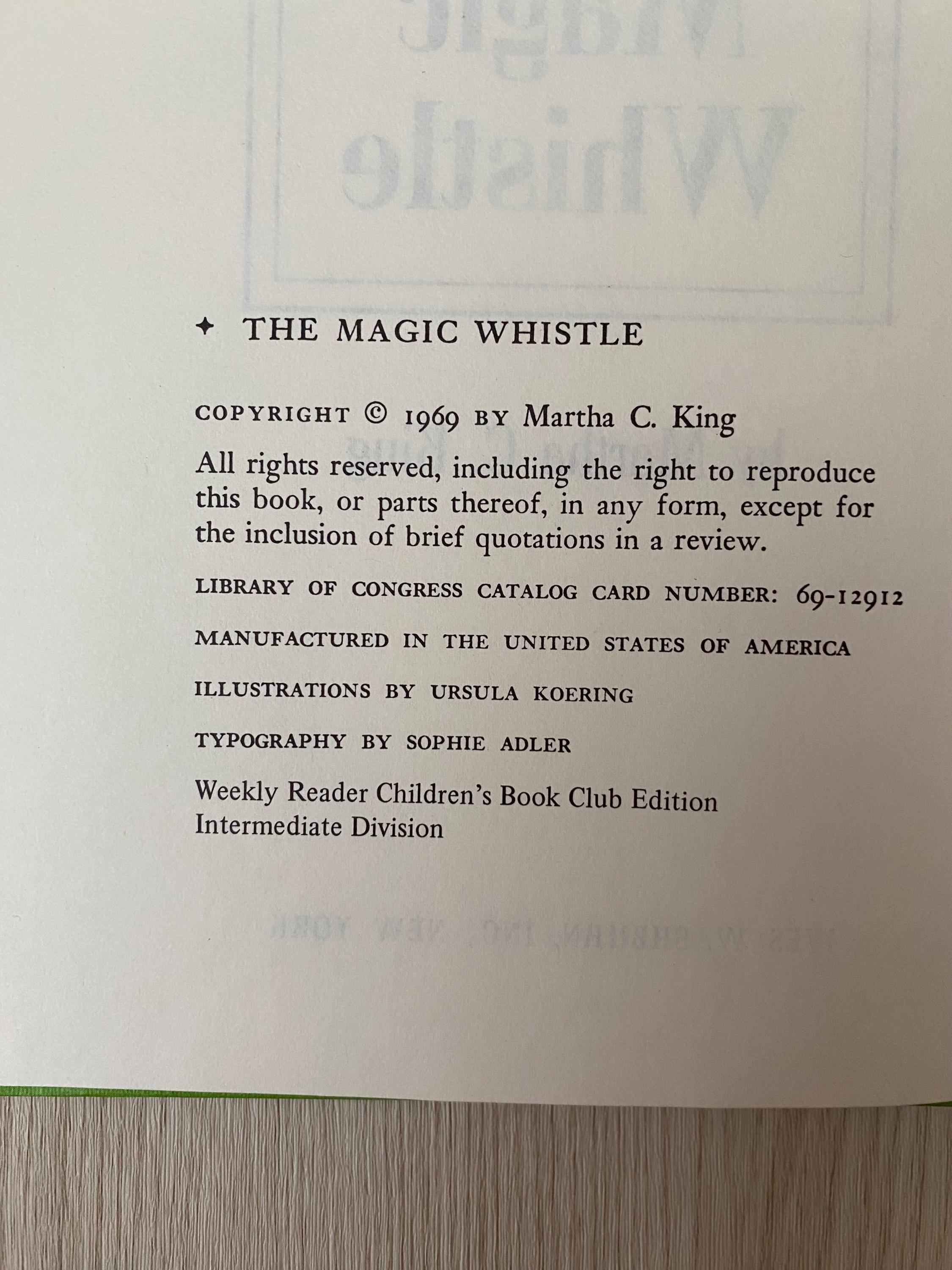 1969 Vintage Children's Book: the Magic Whistle, Illustrated by Ursula ...