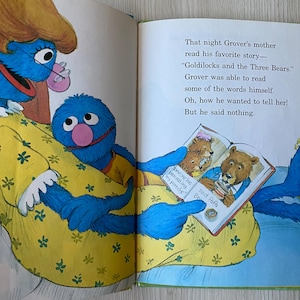1985 Vintage Sesame Street Book Grover Learns to Read, Written by Dan ...