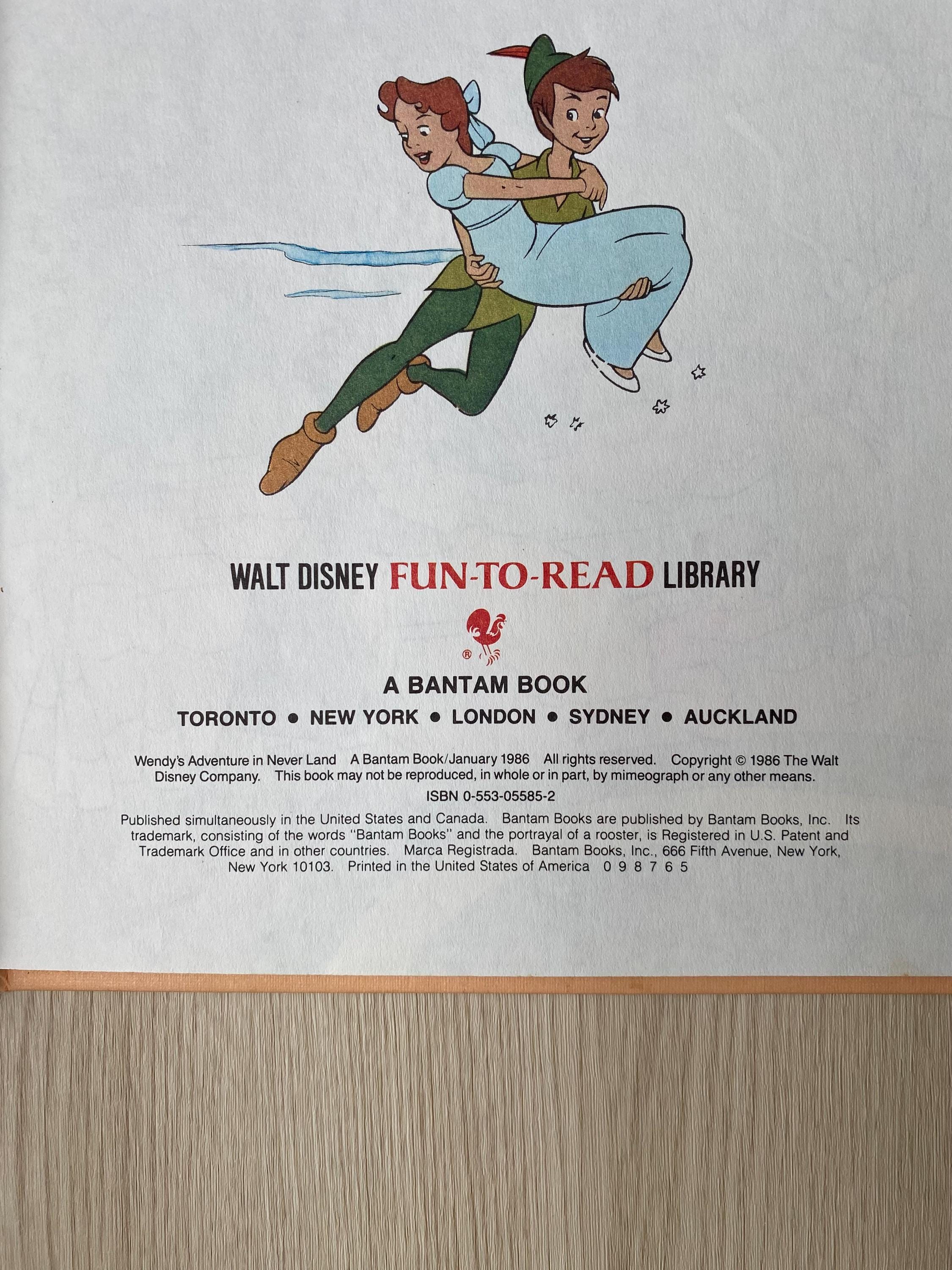 1986 Vintage Book Wendy’s Adventure in Never Land by the Walt Disney ...