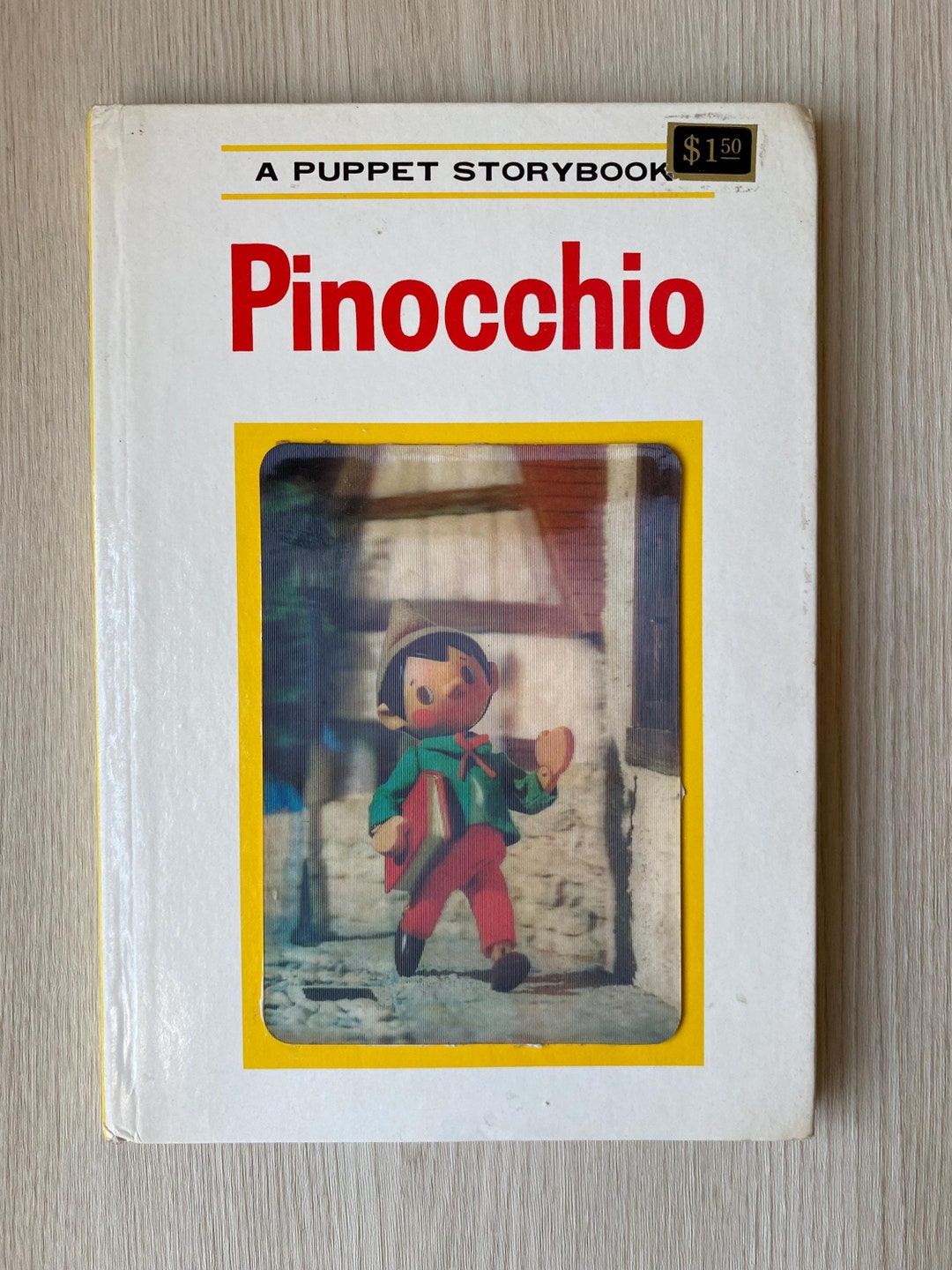 1970 Pinocchio Puppet Storybook: Lenticular Cover, Illustrated Edition ...