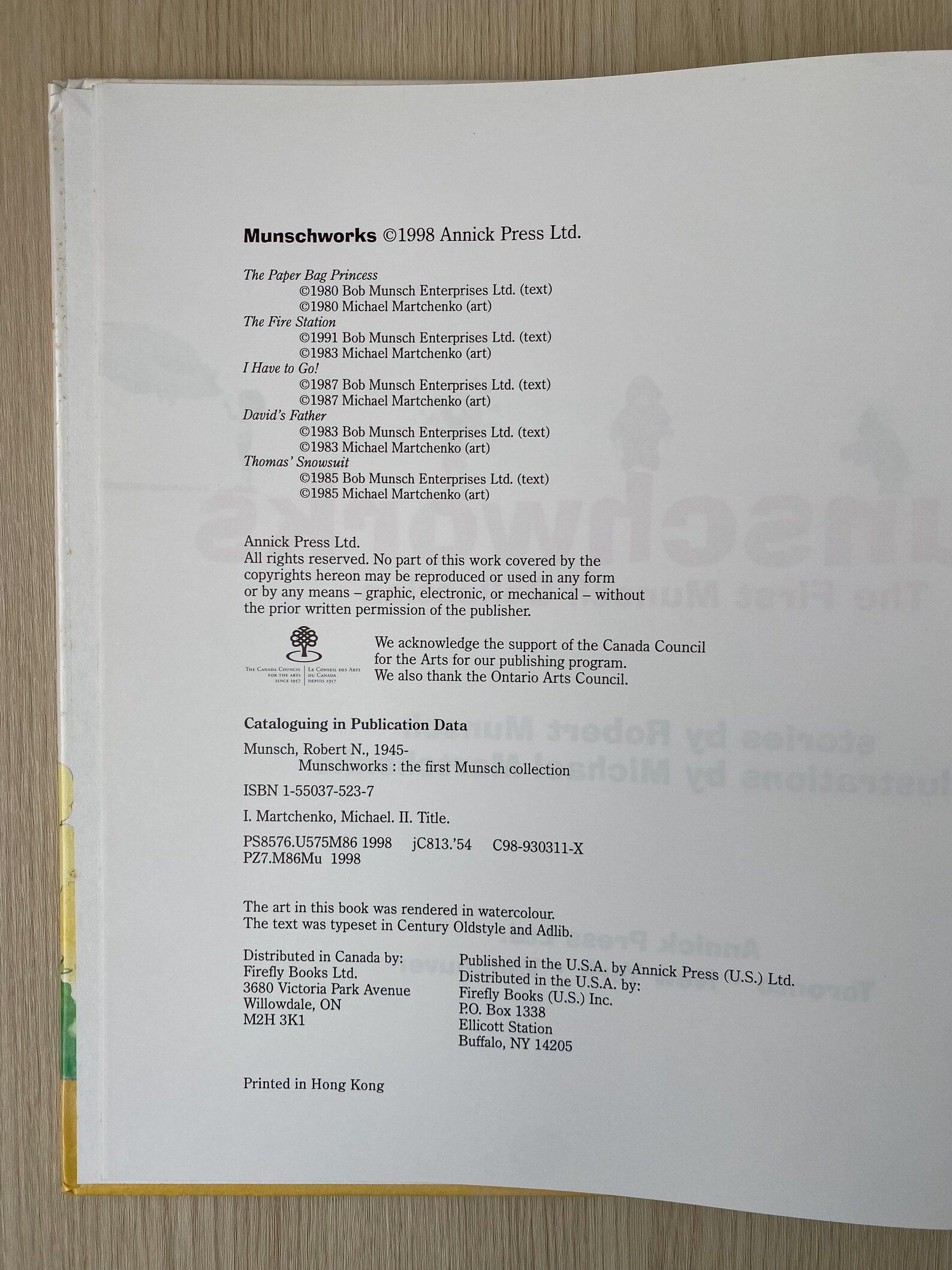 1998 Vintage Book 5 Stories Munschworks: the First Munsch Collection ...