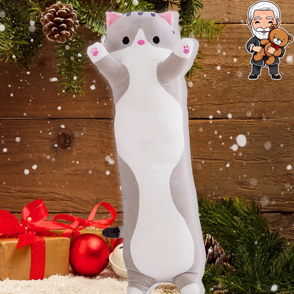 Long Cat Plush Cat Plush Cute Cat Plush Soft Home Decoration Children's ...