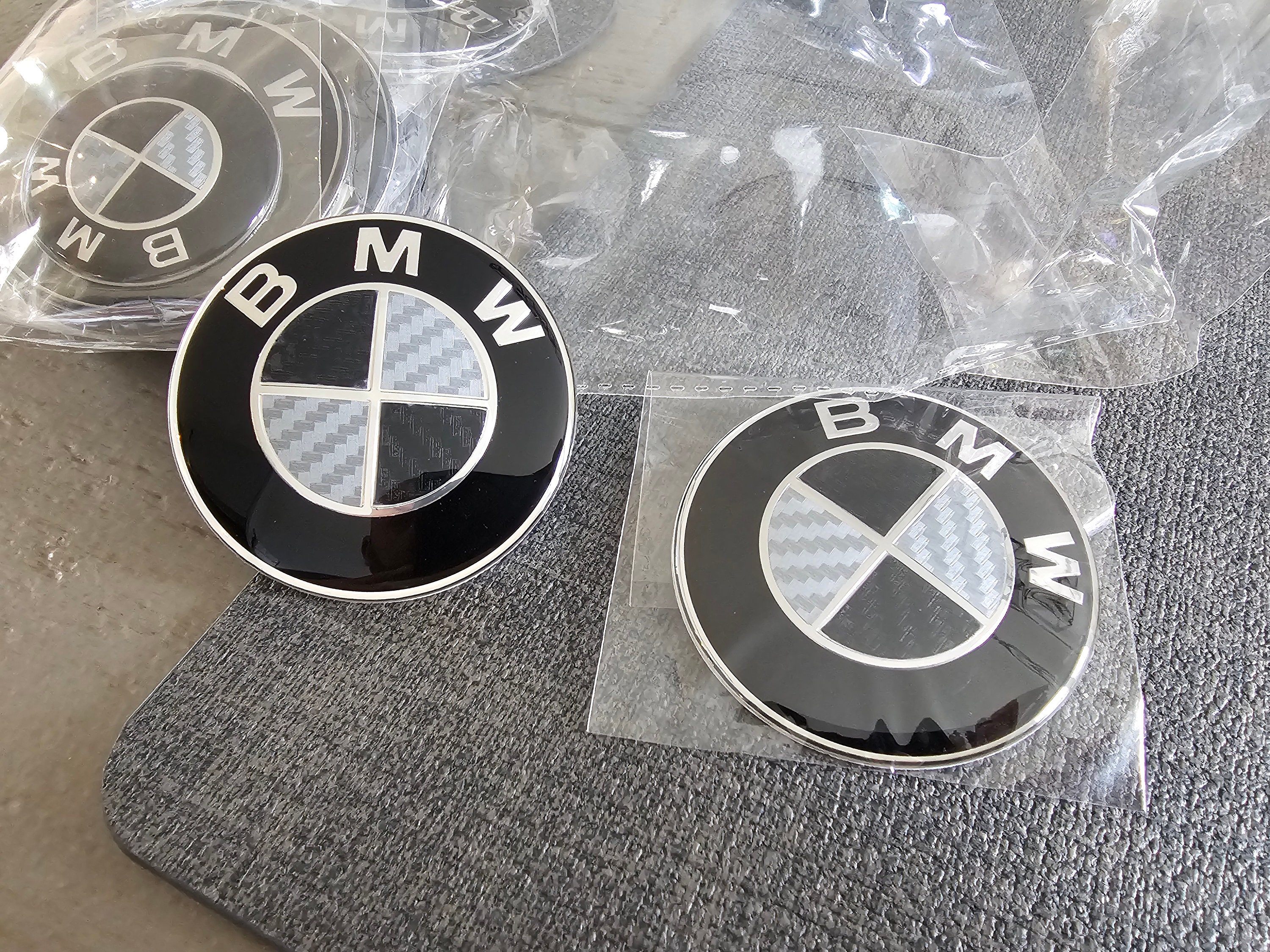 Carbon Fibre BMW Badge Full Set 7pc - See Description for Sizes - All ...