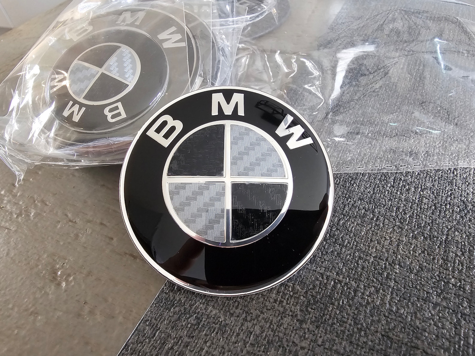 Carbon Fibre BMW Badge Full Set 7pc - See Description for Sizes - All ...