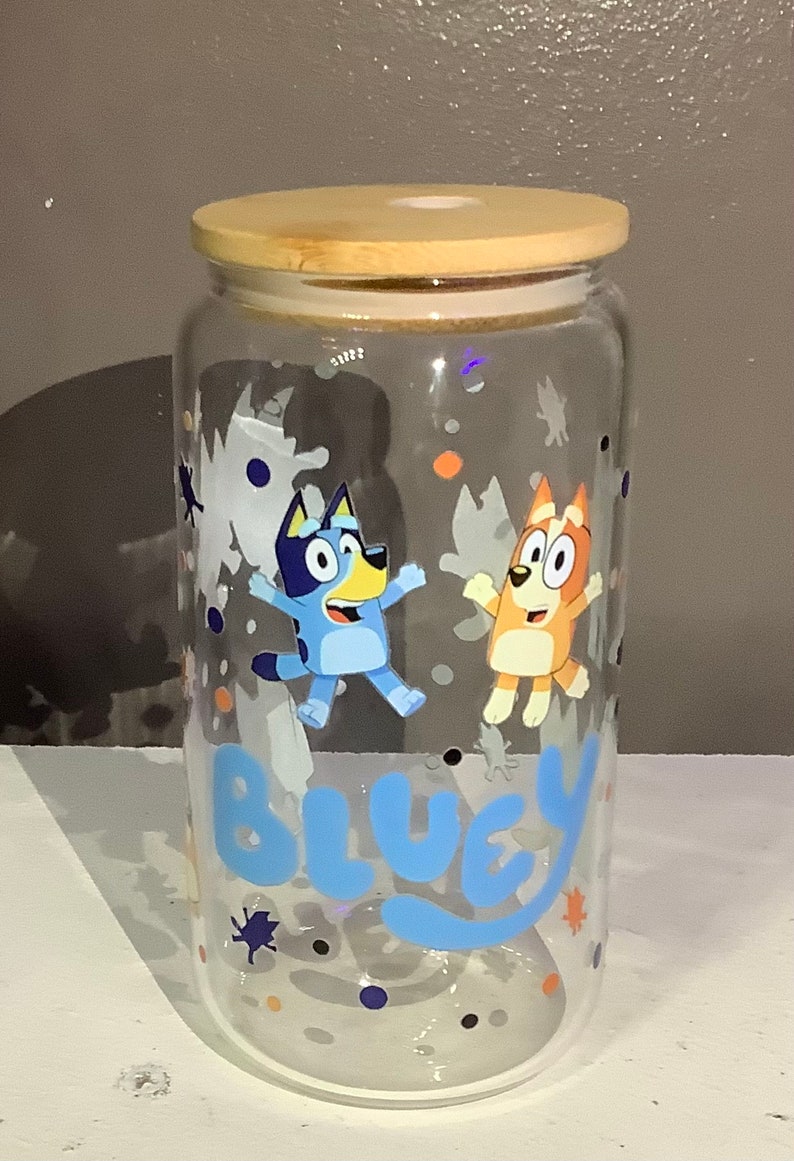 Bluey and Bingo Glass 16 Oz. Cup - Etsy