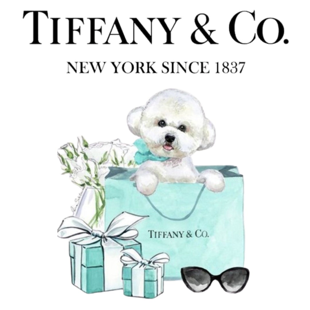 Tiffany & Co PNG, Instant Download, Retro and Cute Doggie Shopping at ...