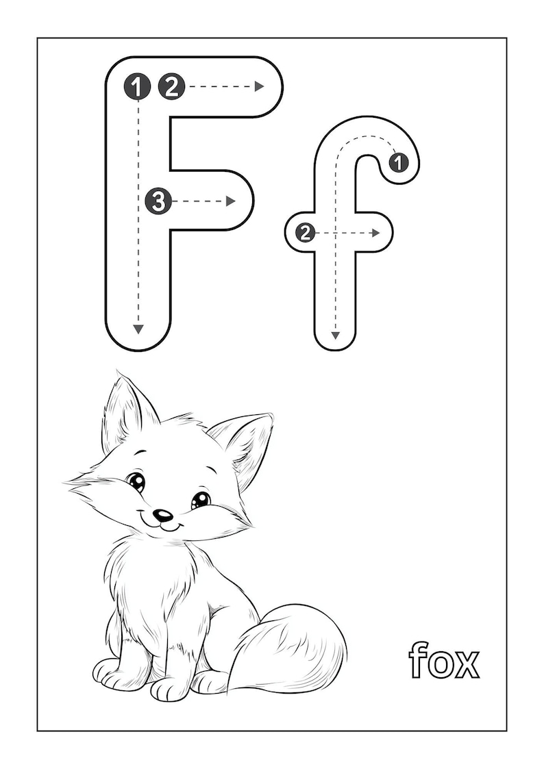 Animal ABC Coloring Pages: 26 Printable Pdfs, Preschool Learning (A4 ...