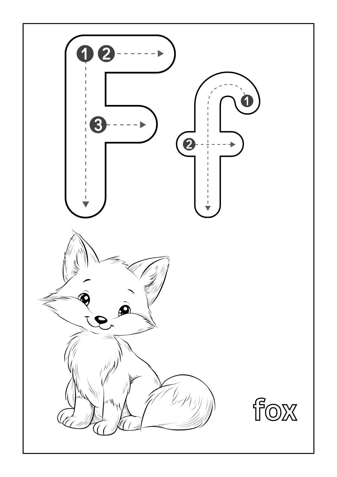 Animal ABC Coloring Pages: 26 Printable Pdfs, Preschool Learning (A4 ...