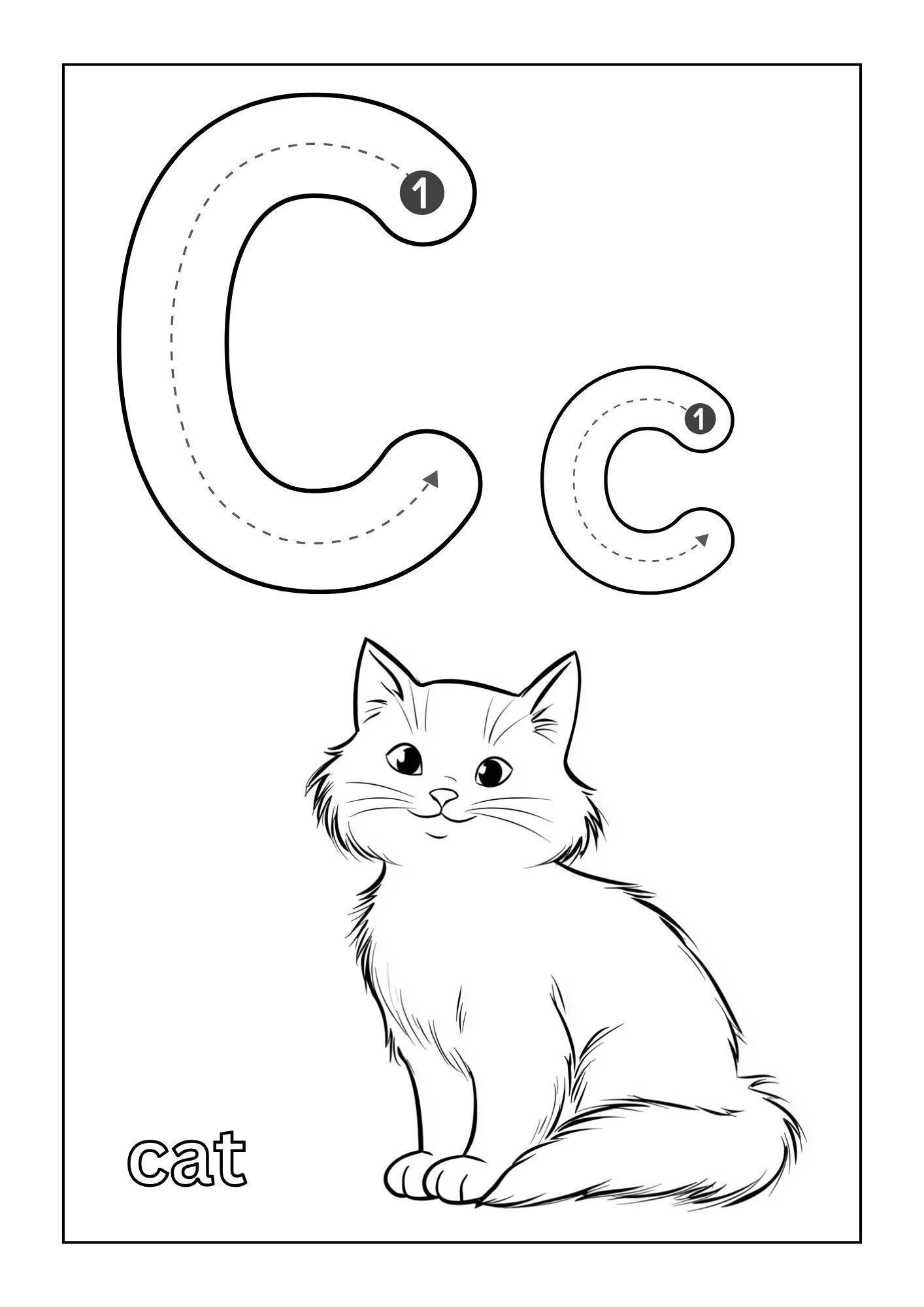 Animal ABC Coloring Pages: 26 Printable Pdfs, Preschool Learning (A4 ...