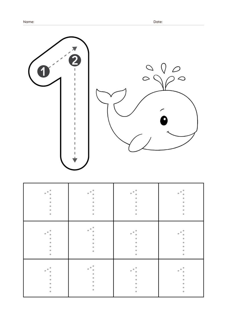 Number Tracing Worksheets for Preschoolers: Numbers 1-20 (A4 Printable ...