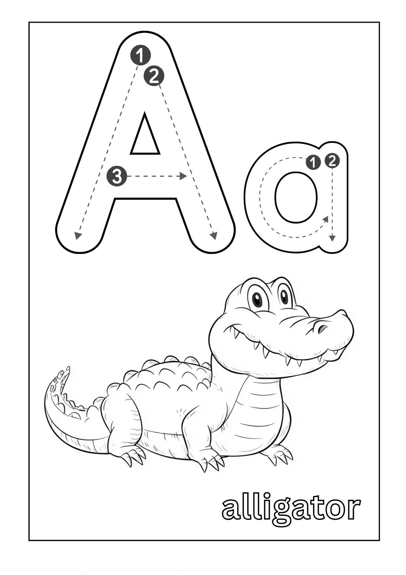 Animal ABC Coloring Pages: 26 Printable Pdfs, Preschool Learning (A4 ...