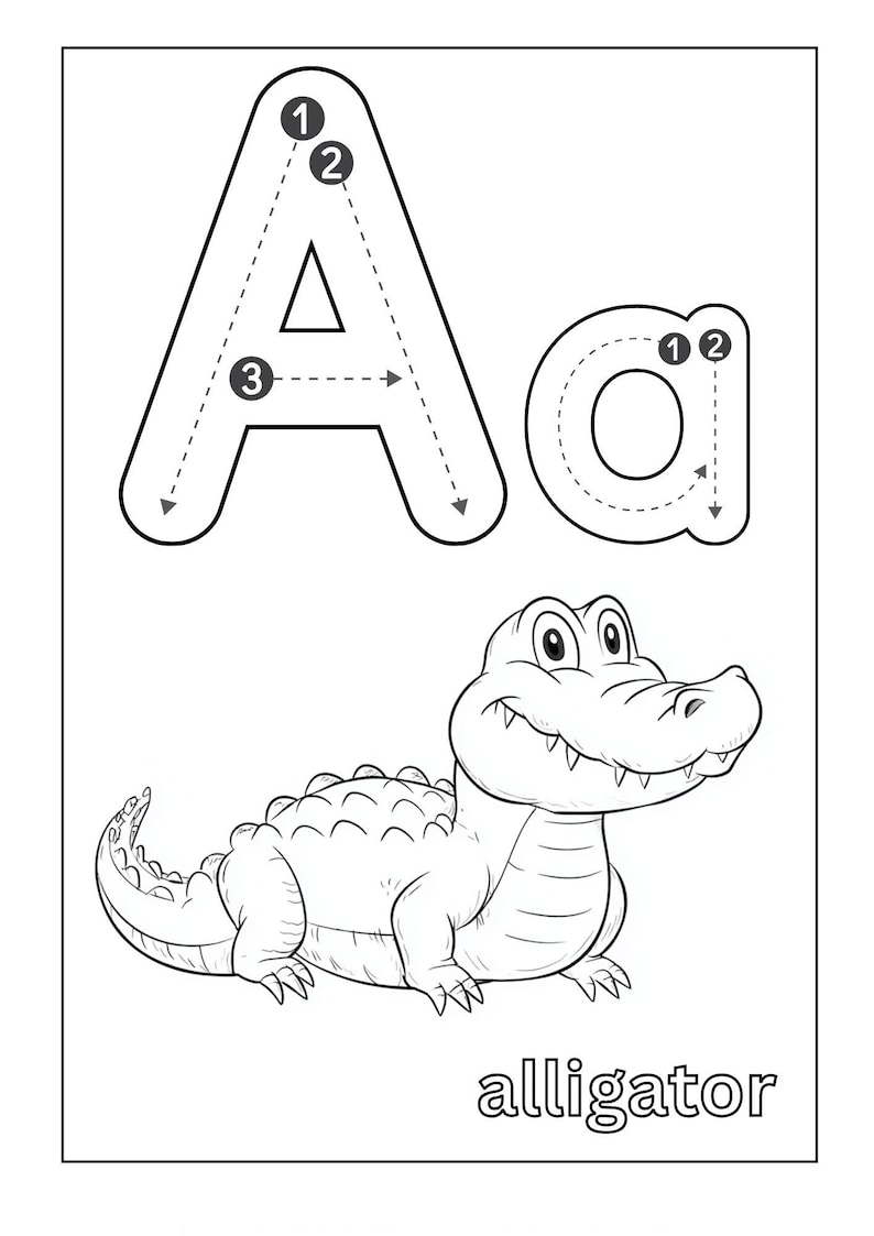 Animal ABC Coloring Pages: 26 Printable Pdfs, Preschool Learning (A4 ...