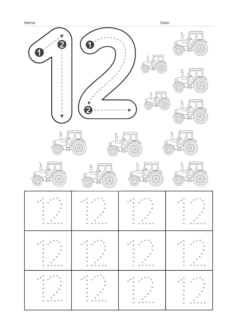 Number Tracing Worksheets for Preschoolers: Numbers 1-20 (A4 Printable ...