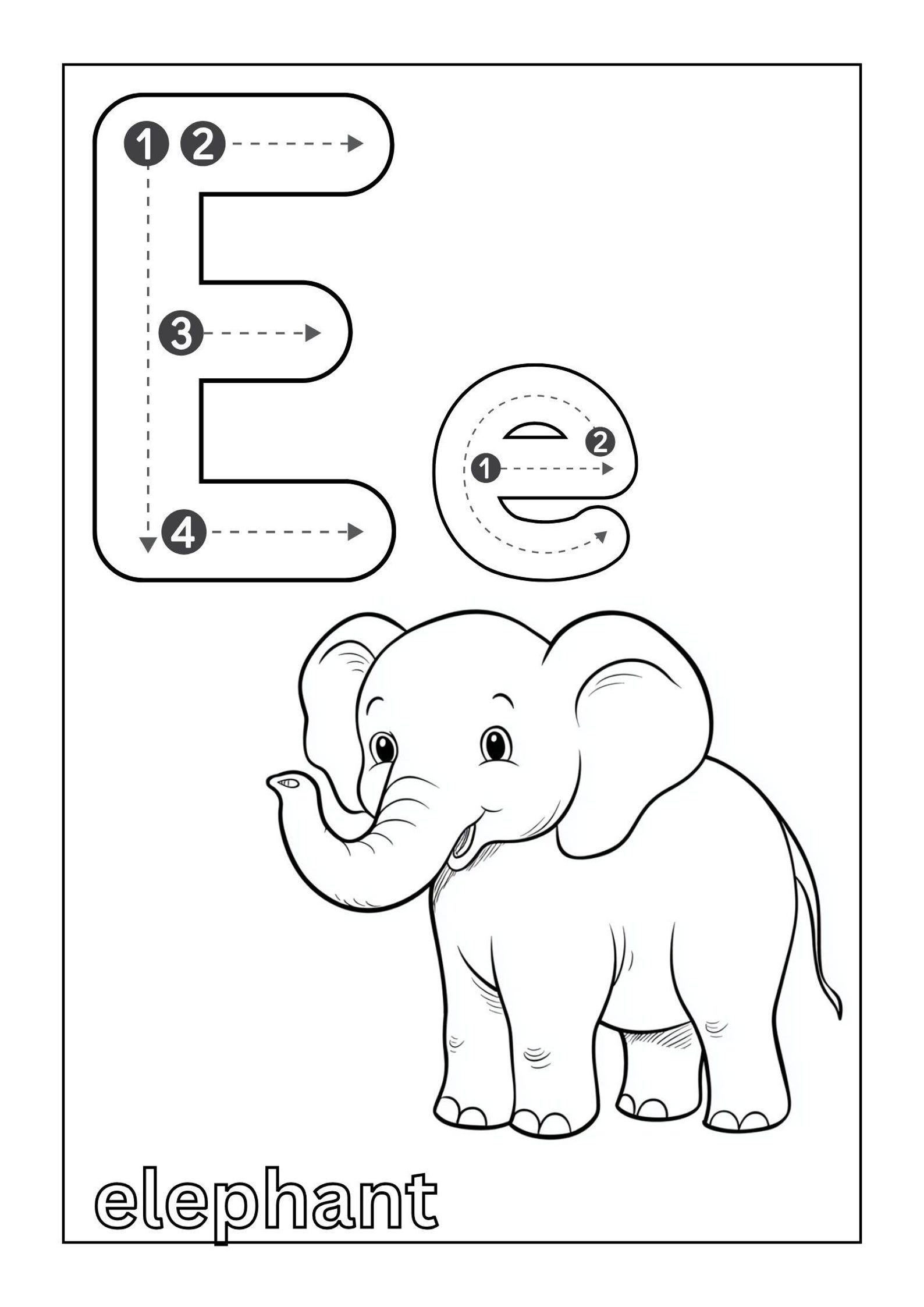 Animal ABC Coloring Pages: 26 Printable Pdfs, Preschool Learning (A4 ...