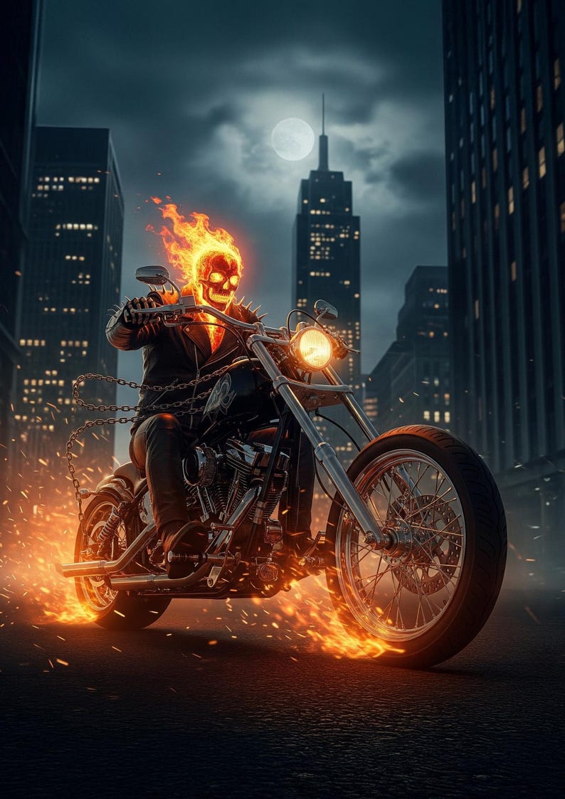 Ghost Rider Digital Wall Art Set – 20 A4 Printable Posters | Dark ...