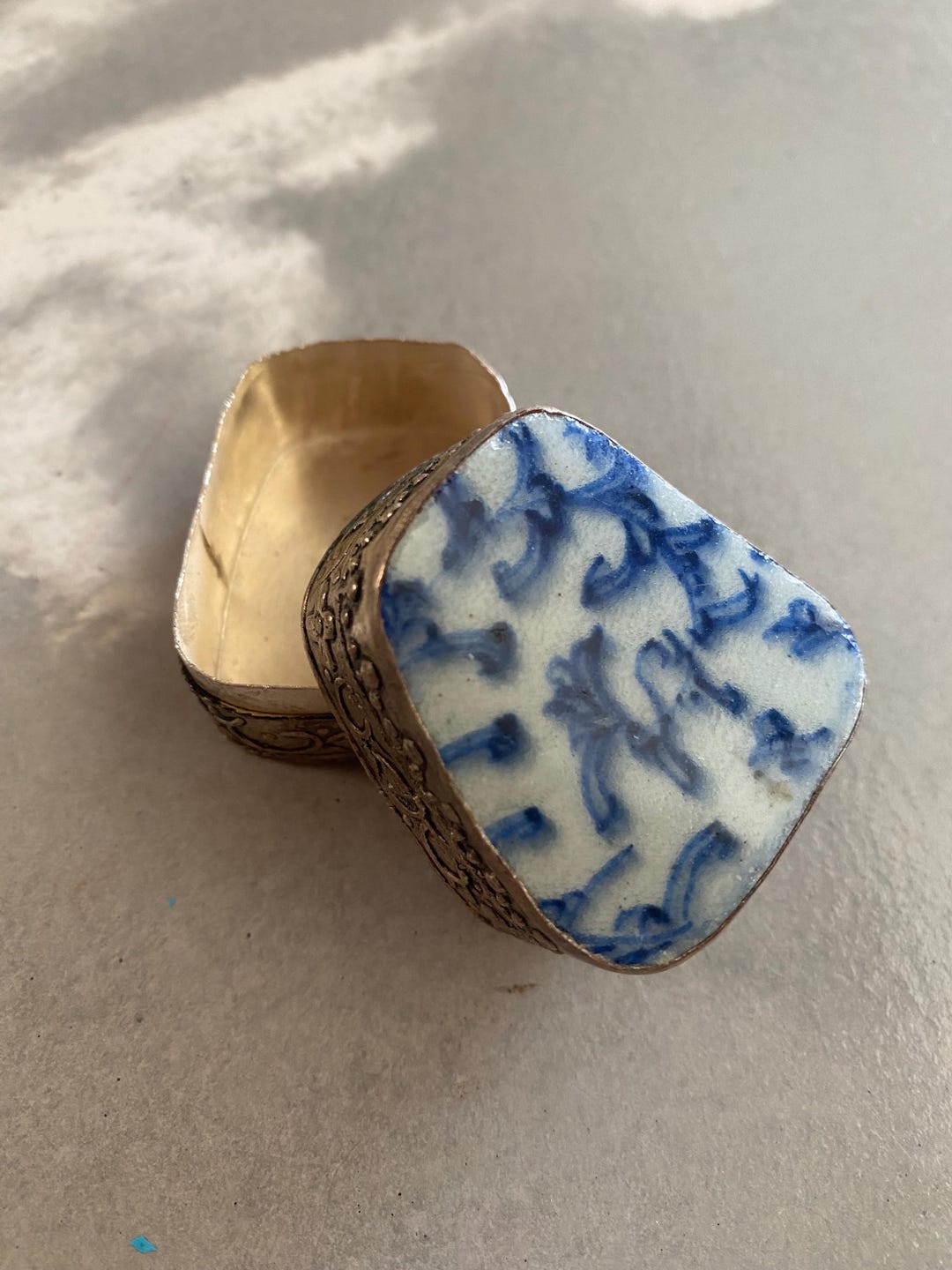 Vintage Chinese Shard Box Mid-century Silver Plated Copper Antique ...