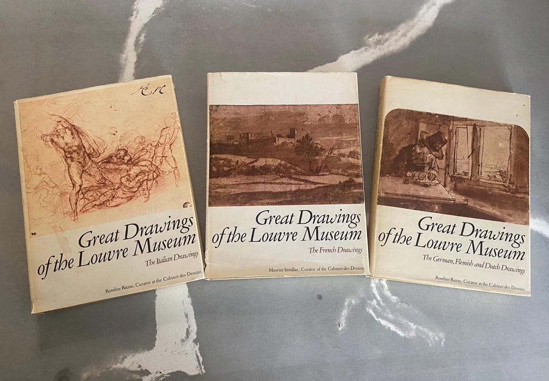 Louvre Museum Drawings: 1968 Art History Book Set - Etsy