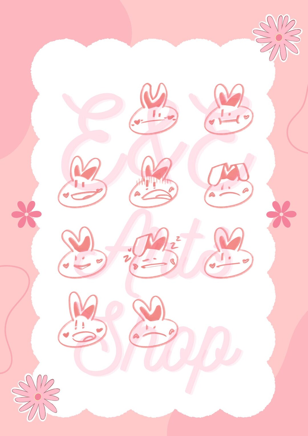 Heart Bunny Pink Cute Emoji Emotes Stickers for Discord Wechat Etc. - Etsy