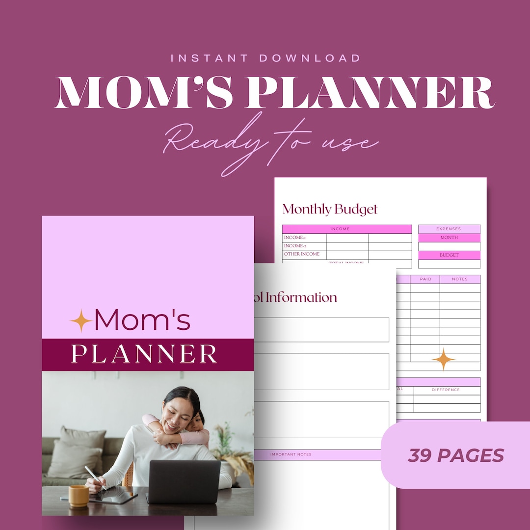 Printable Mom's Planner | Best Planners for Moms | Stay at Home Mom ...