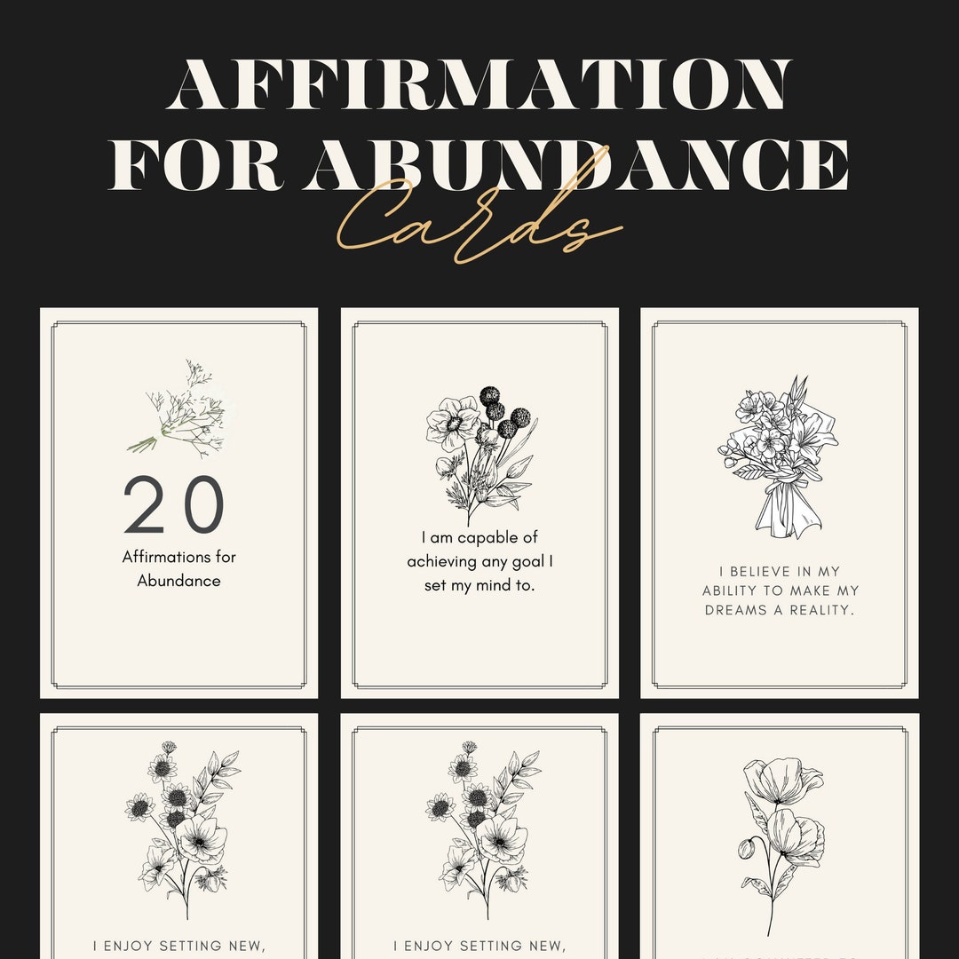 Affirmation for Abundance Card | Positive Affirmation Cards | Success ...