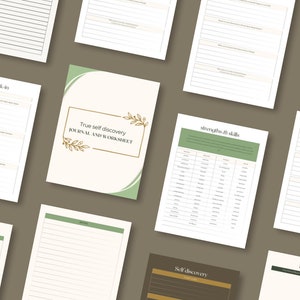 Self Discovery Journal Reflection Journal Self-improvement Worksheet ...