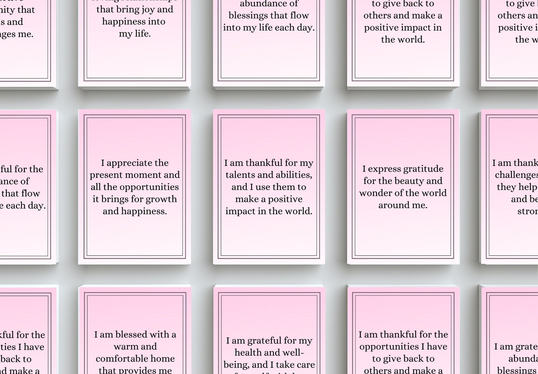 50 Gratitude Affirmation Cards | Daily Gratitude Card | Gratitude ...