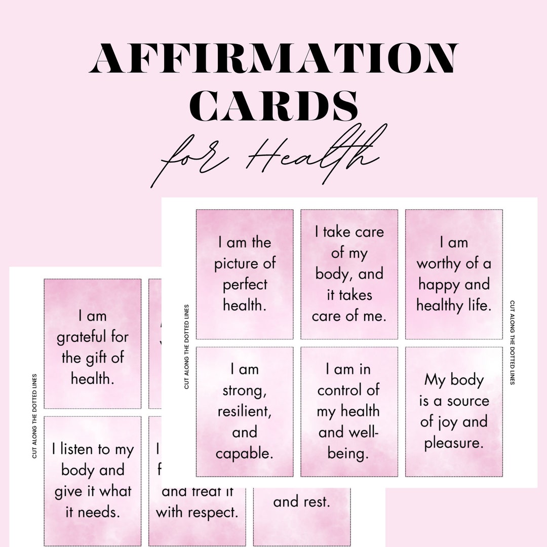 Affirmation Cards for Health | Affirmation Cards Promoting Health ...