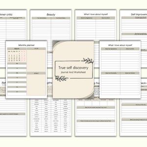 Self Discovery Journal, Reflection Journal, Self Improvement Worksheet ...