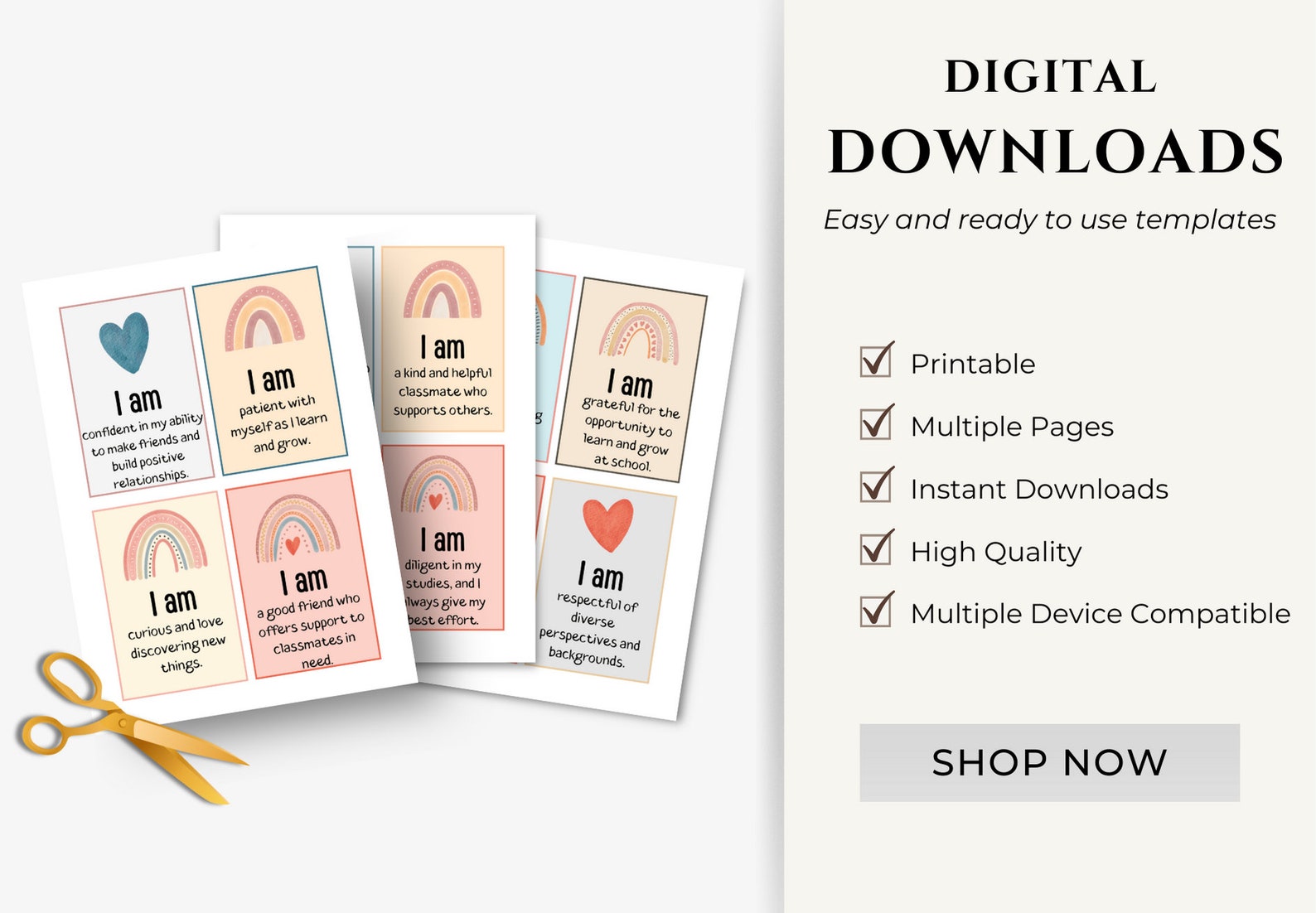 Positive Affirmation Card for Kids | 24 Affirmation Cards | Kids ...