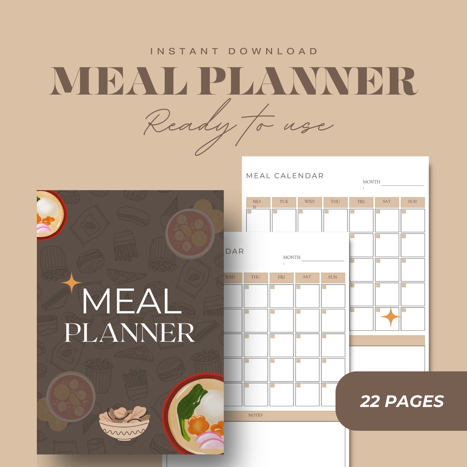 Weekly Meal Planner | Nutrition Tracker, Grocery List (instant Download ...