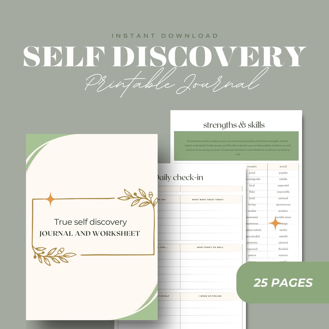 Self Discovery Printable Journal | Reflection, Self-improvement ...