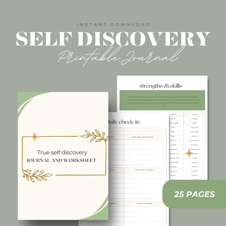 Self Discovery Journal | Reflection Journal | Self-improvement ...