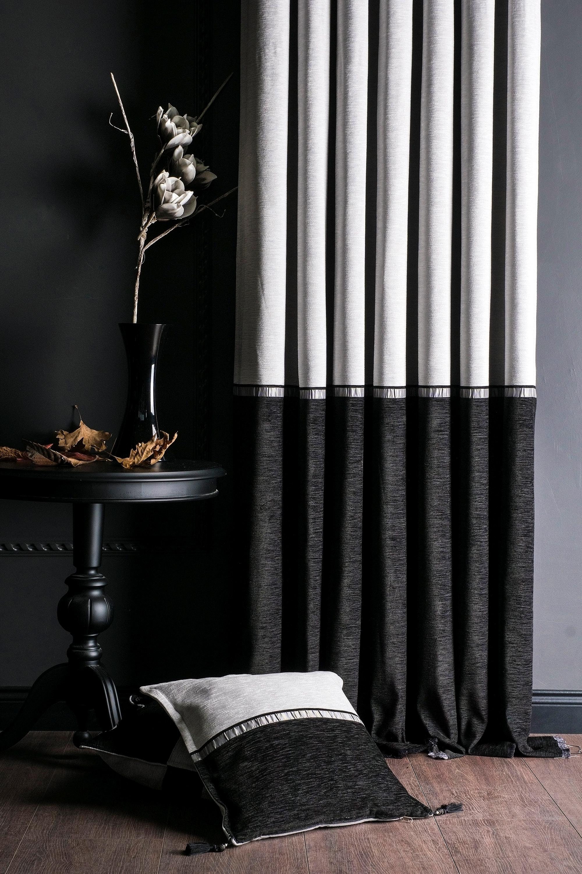 Black white curtains store