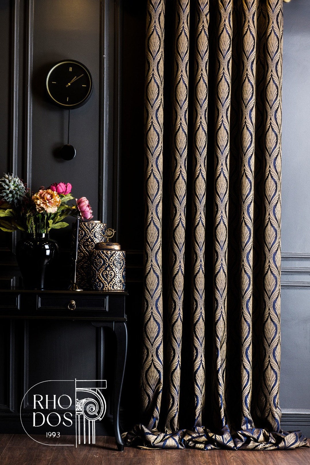 Damasked Window Curtain, Modern White Curtain, Special Size Curtain ...