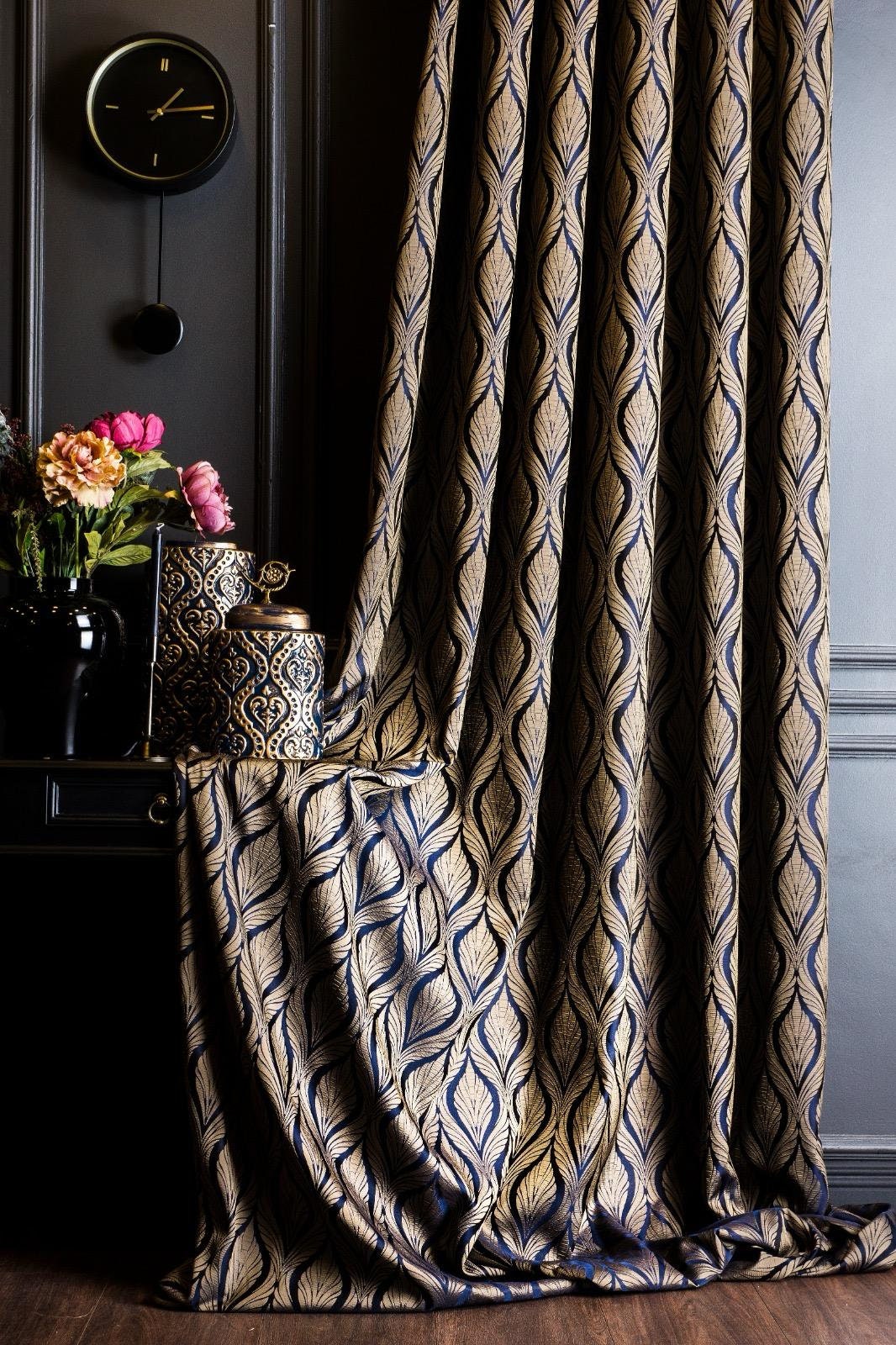 Damasked Window Curtain, Modern White Curtain, Special Size Curtain ...