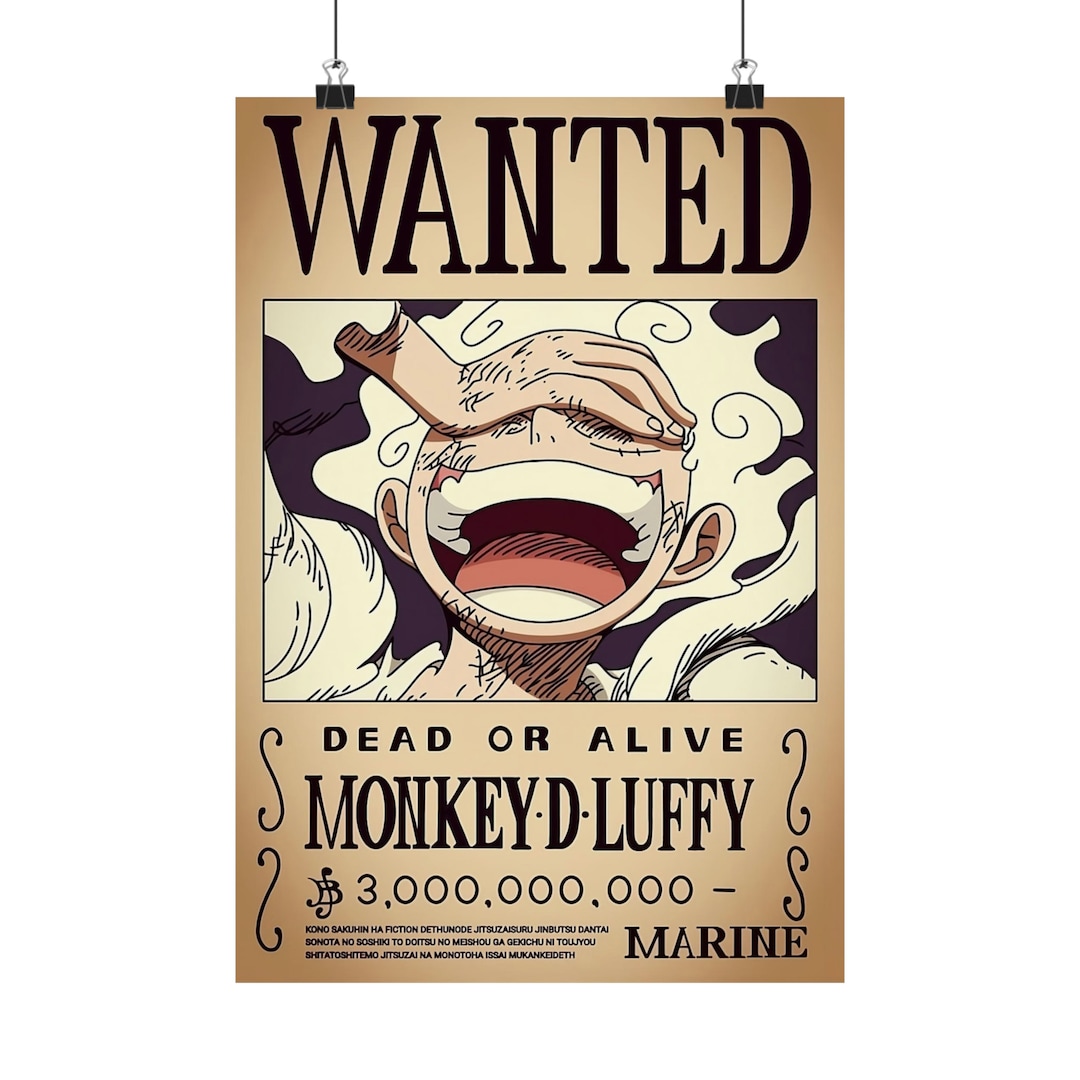 Luffy Dead or Alive 3 Billion Bounty Poster After the Wano - Etsy