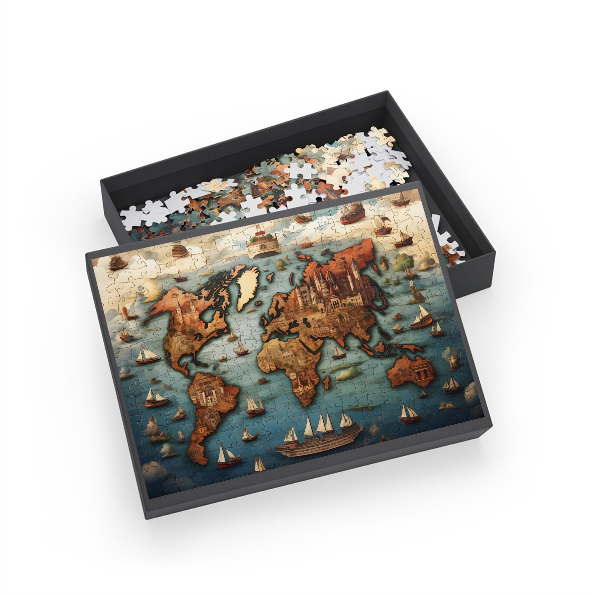 World Map Jigsaw Puzzle - Etsy