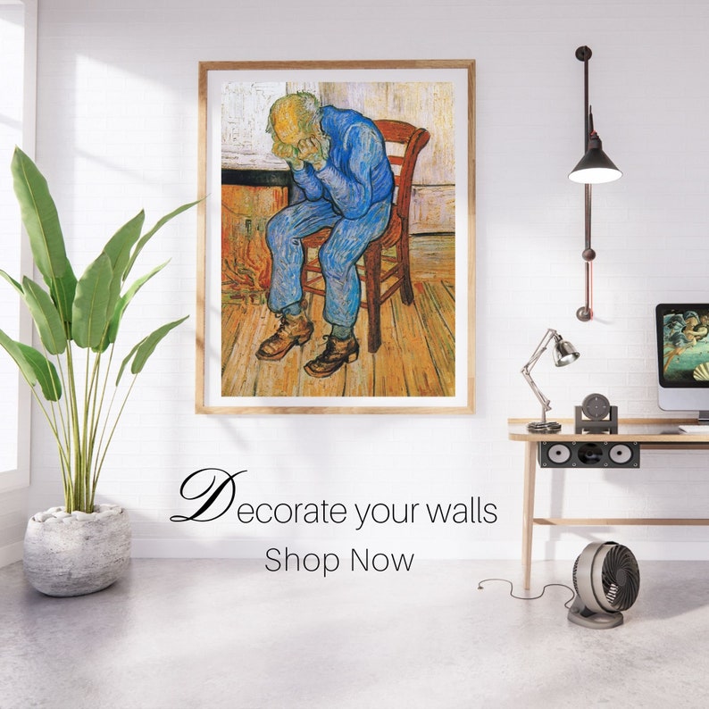 Van Gogh Sad Sitting Man, Van Gogh Poster, Modern Art Prints ...