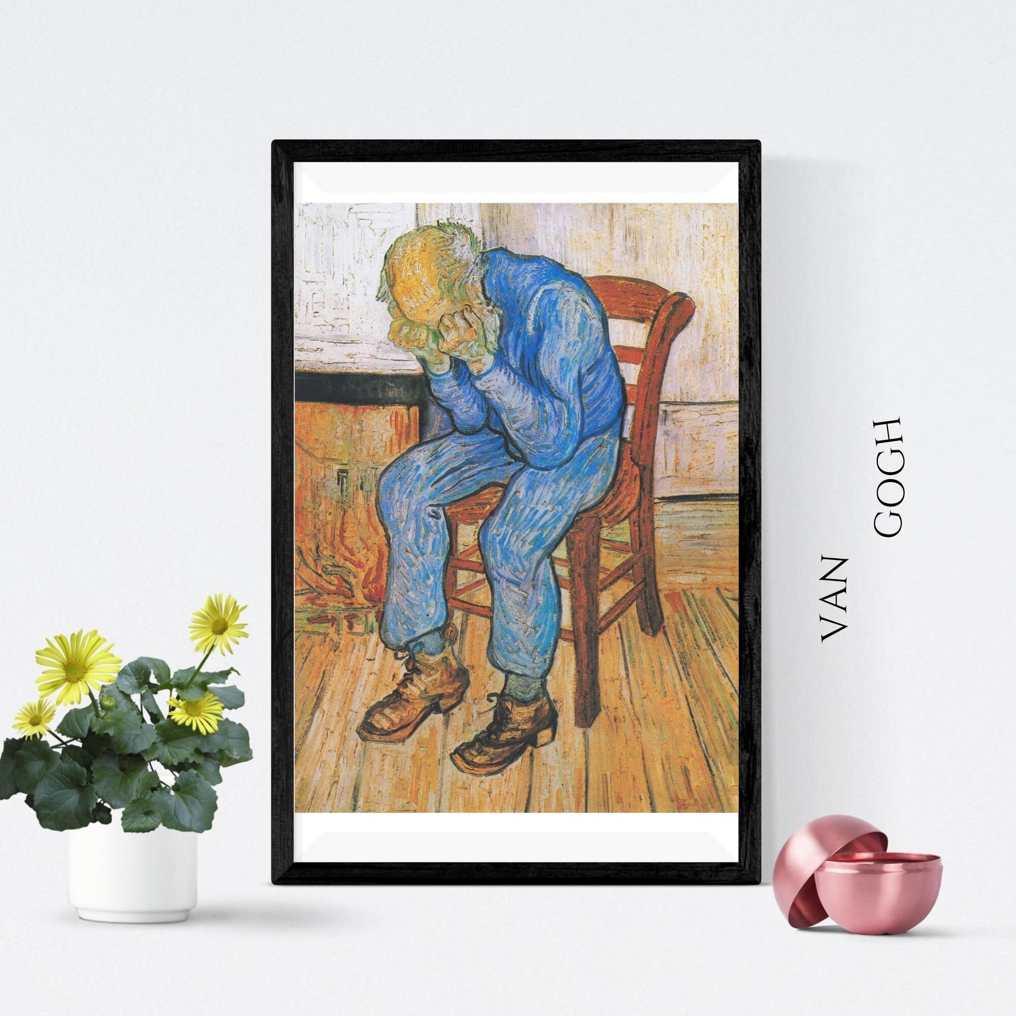 Van Gogh Sad Sitting Man, Van Gogh Poster, Modern Art Prints ...