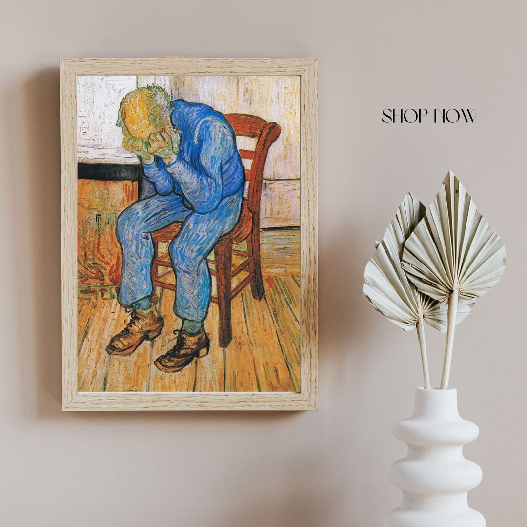 Van Gogh Sad Sitting Man, Van Gogh Poster, Modern Art Prints ...