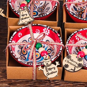 Turkish Cini Porcelain Bowl, Merry Christmas Gifts, Christmas Party ...